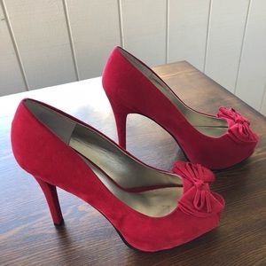Guess | Shoes | Guess Platform Heels Red Suede Gorgeous | Poshmark